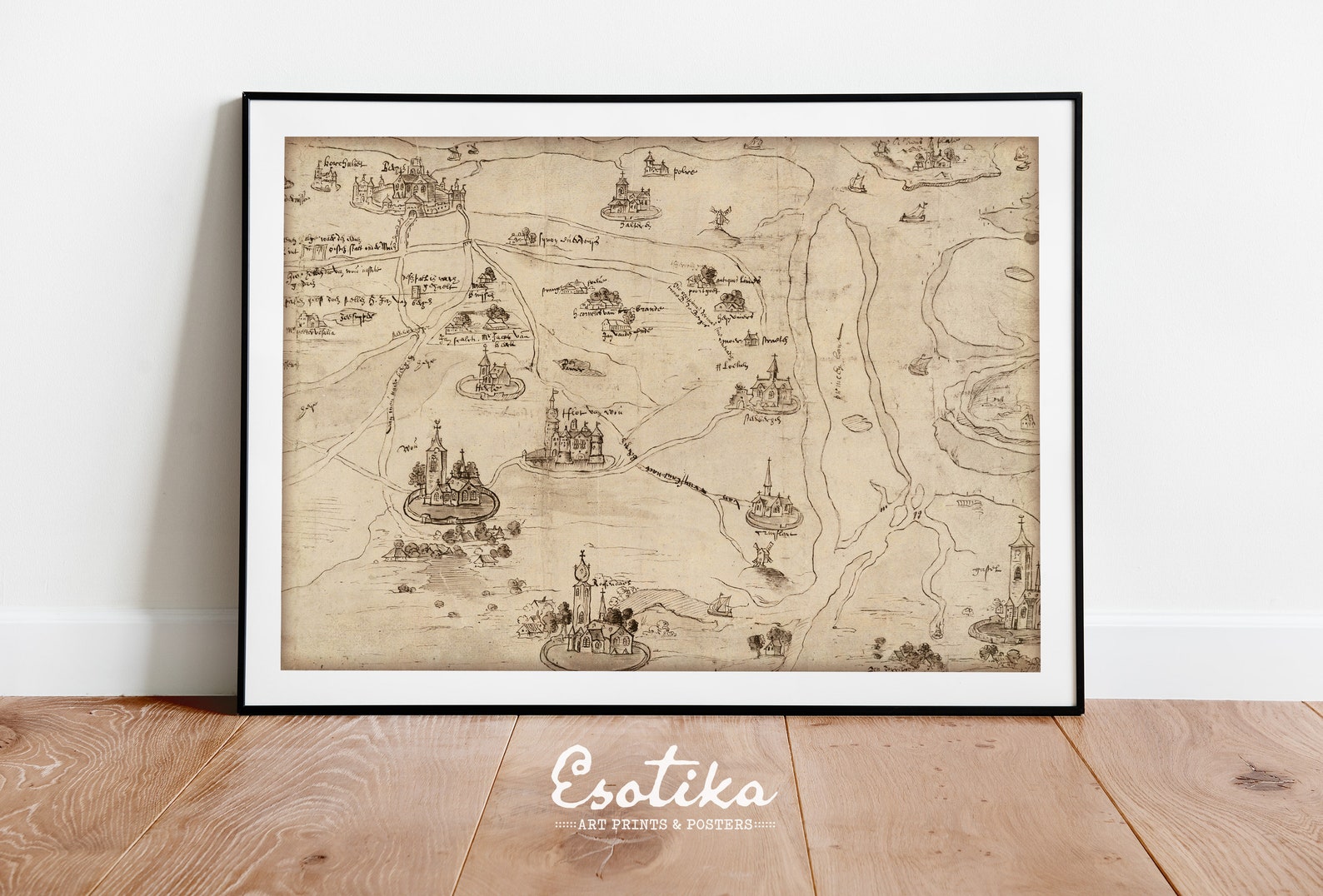 Vintage Map of Netherlands / Country Map Drawing / Antique PRINTABLE ...