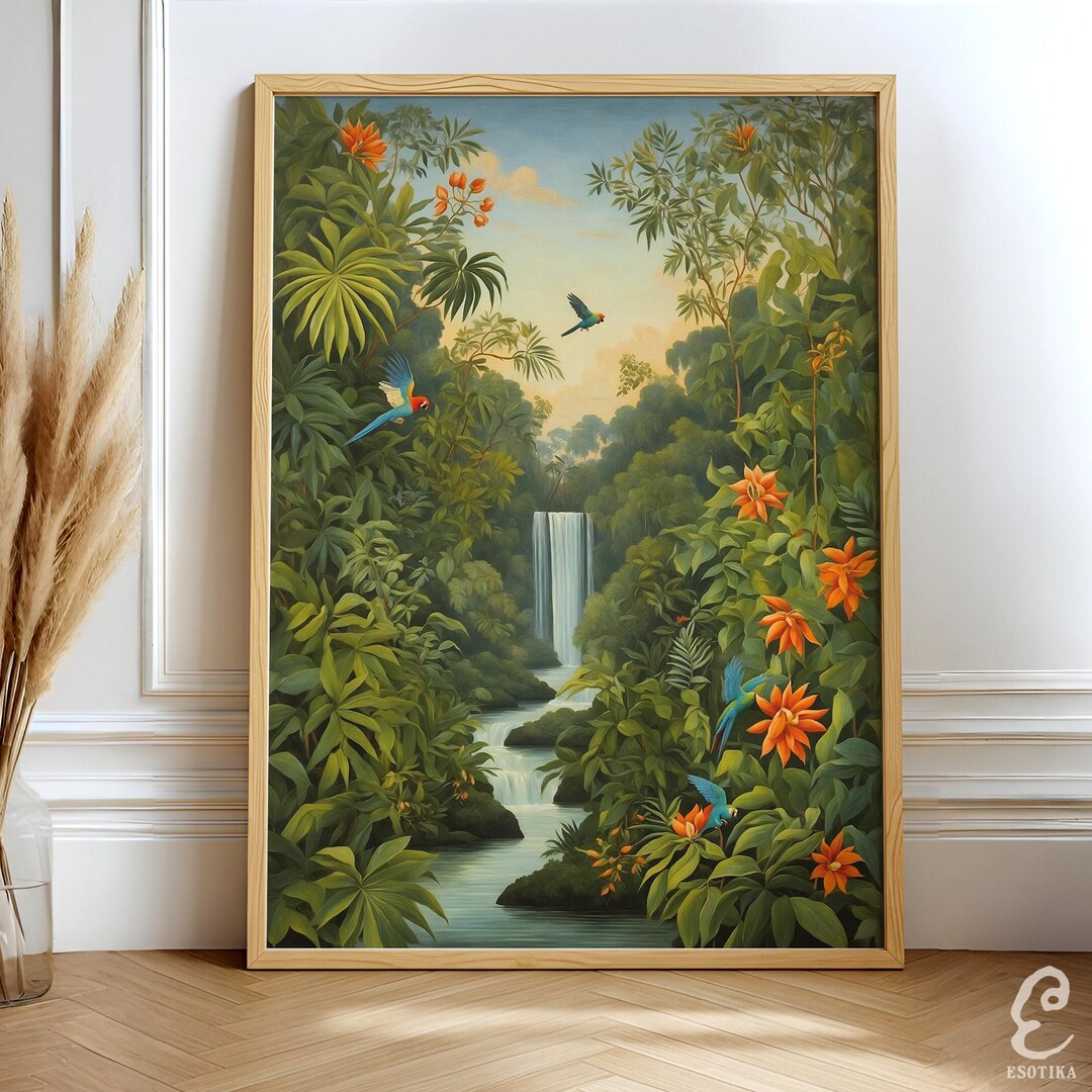 Henri Rousseau Style / Rainforest Painting / Modern Jungle Print ...