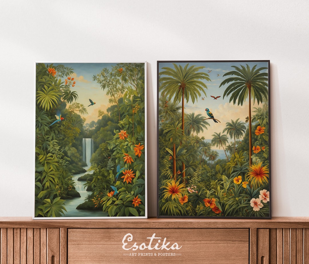 Henri Rousseau Modern Tropical Art / Gallery Set of 2 Jungle Prints ...