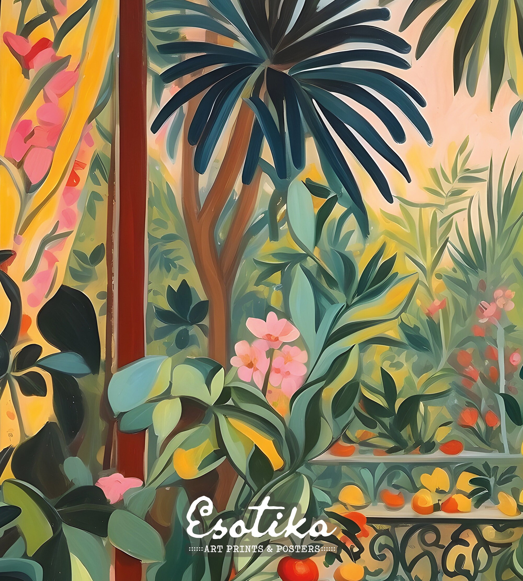Henri Matisse Impressionist Style Print / Tropical Flowers Garden ...