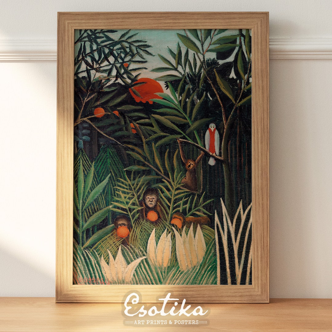 Henri Rousseau Jungle With Monkeys Painting / PRINTABLE - Etsy