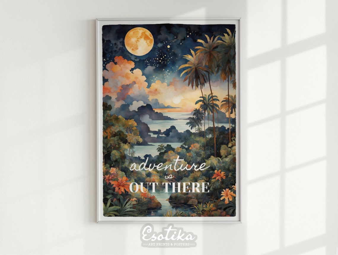Jungle Print / Inspirational Travel Quote Print / Tropical Night ...