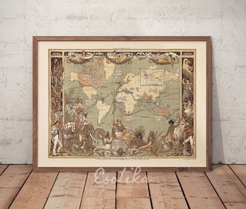 Antique Map of the World / PRINTABLE Old Map Antique Decor / - Etsy