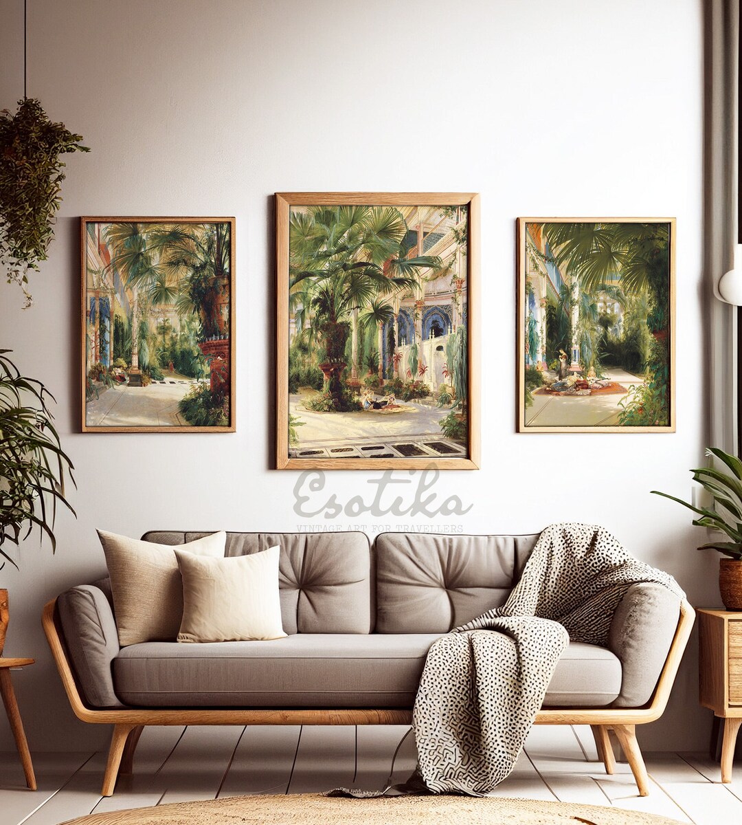 Tropical Palm Tree Garden Gallery Wall / Set of 3 Vintage - Etsy