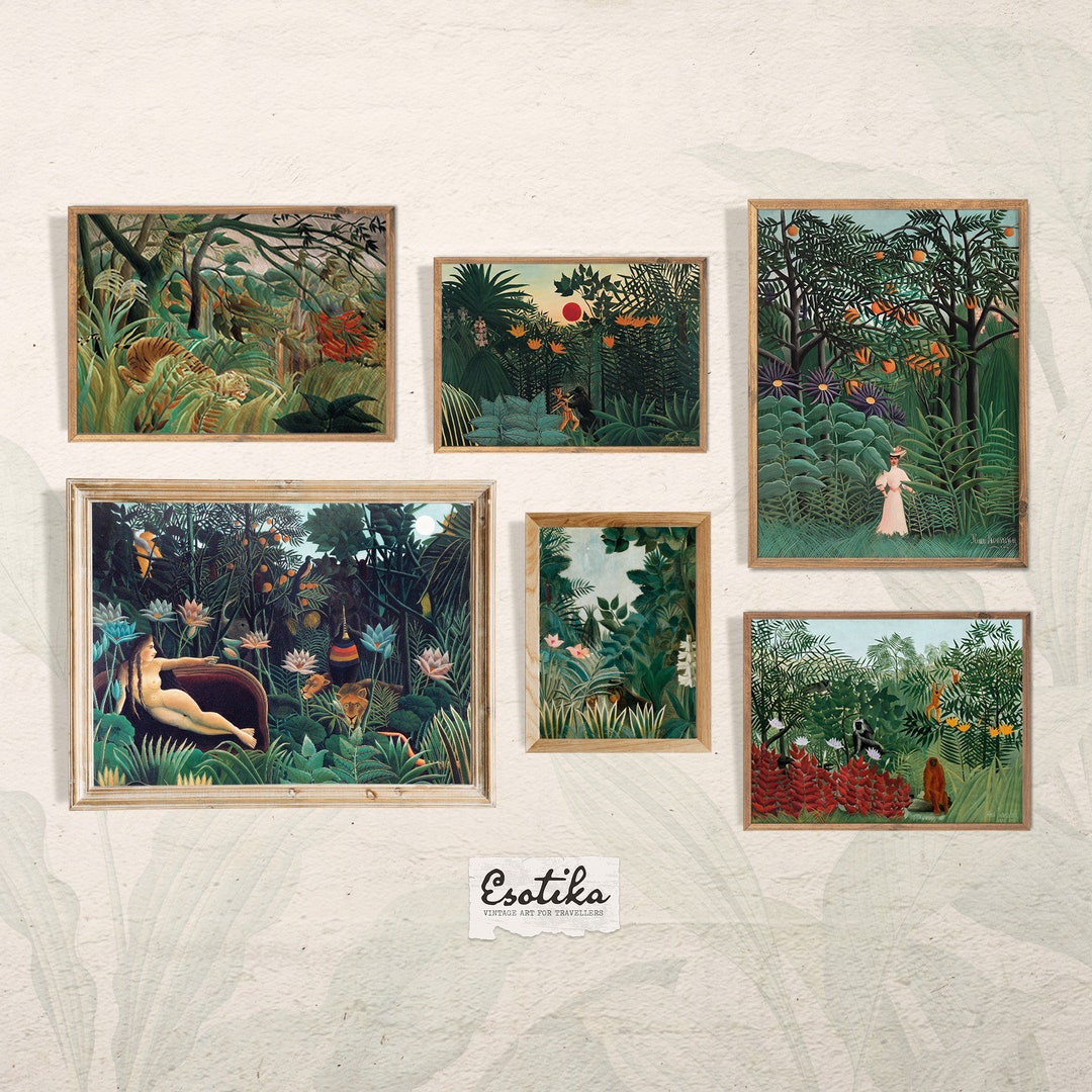 Henri Rousseau Gallery Wall Set of 6 / Vintage Jungle Print / - Etsy