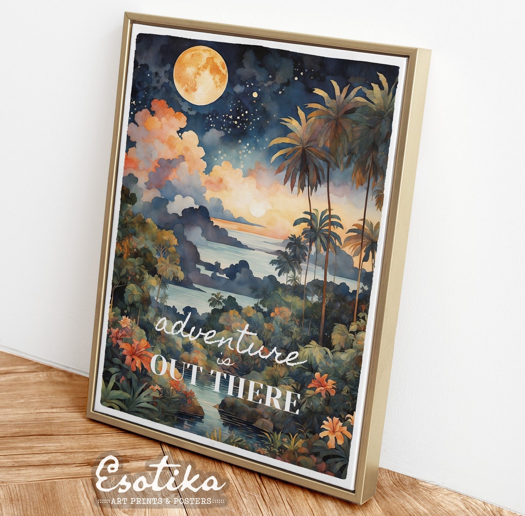 Jungle Print / Inspirational Travel Quote Print / Tropical Night ...