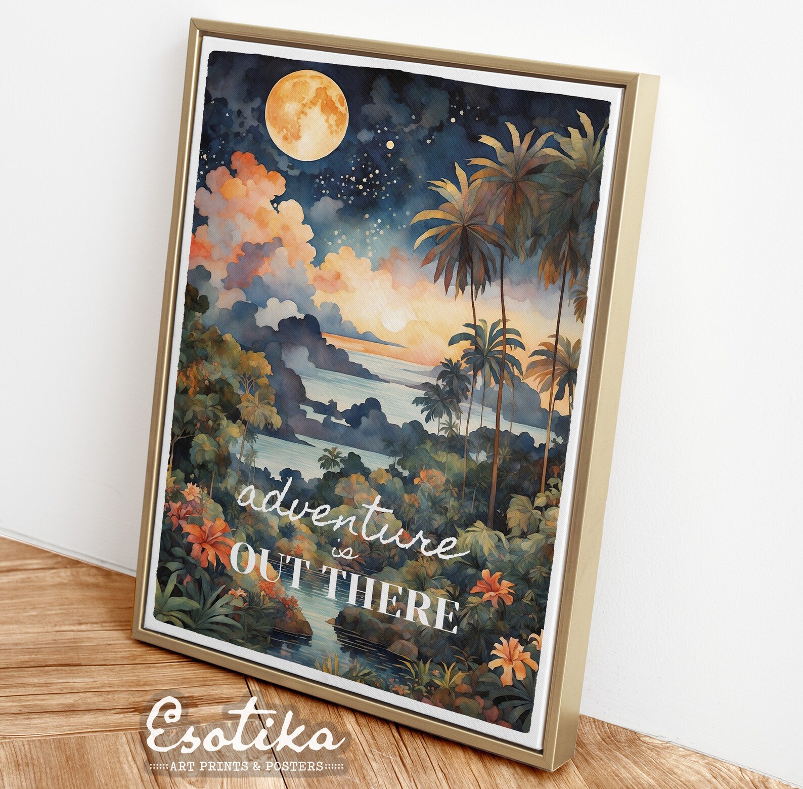 Jungle Print / Inspirational Travel Quote Print / Tropical Night ...