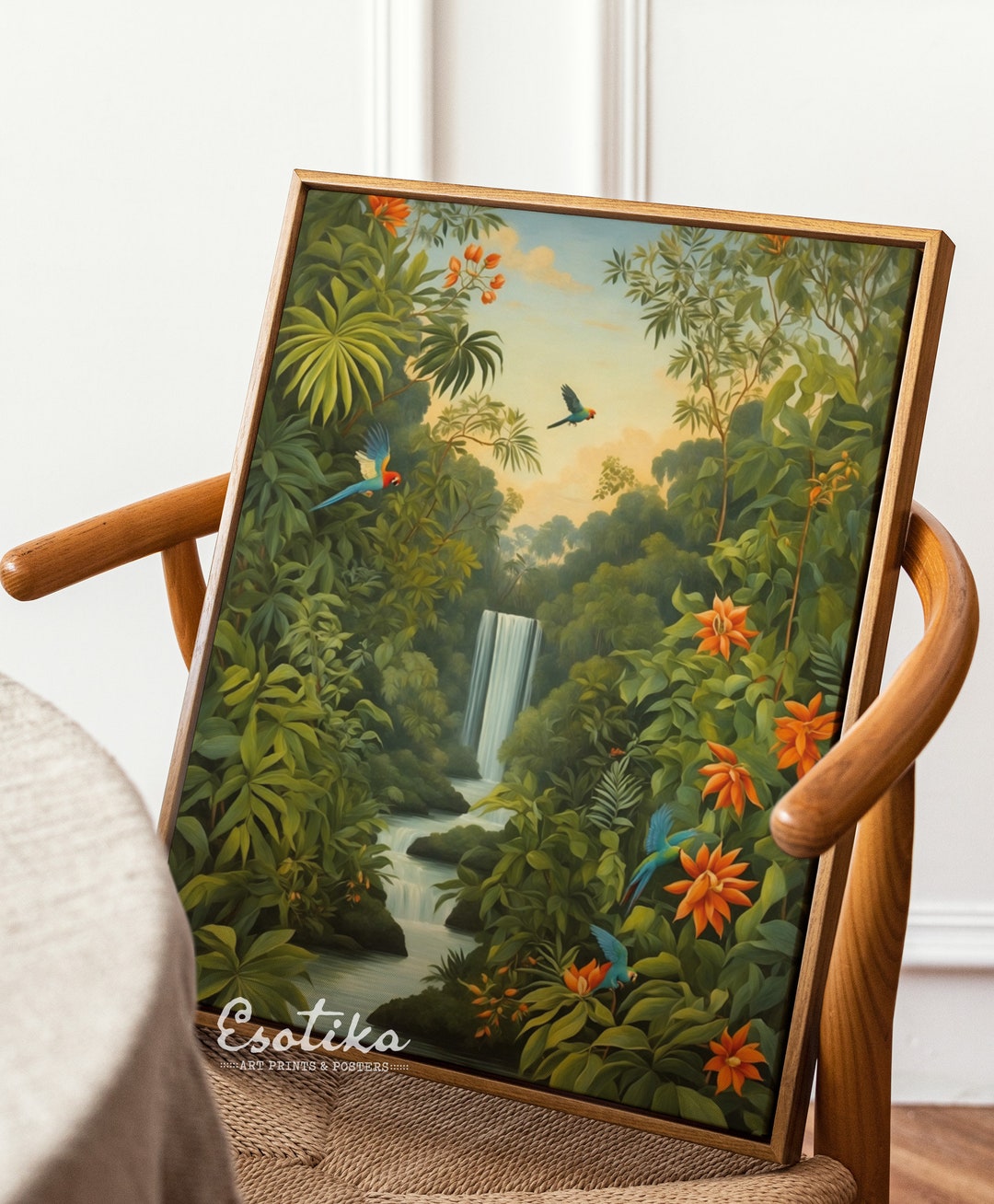 Henri Rousseau Jungle Print / Maximalist POSTER / Modern Tropical Bird ...