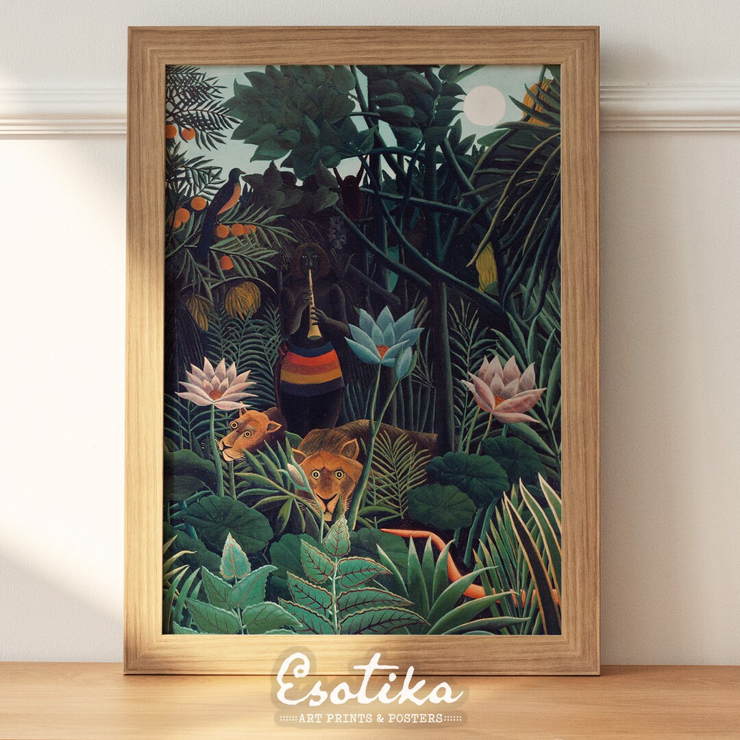 Henri Rousseau Jungle Oil Painting / Vintage POSTER Animal Print ...