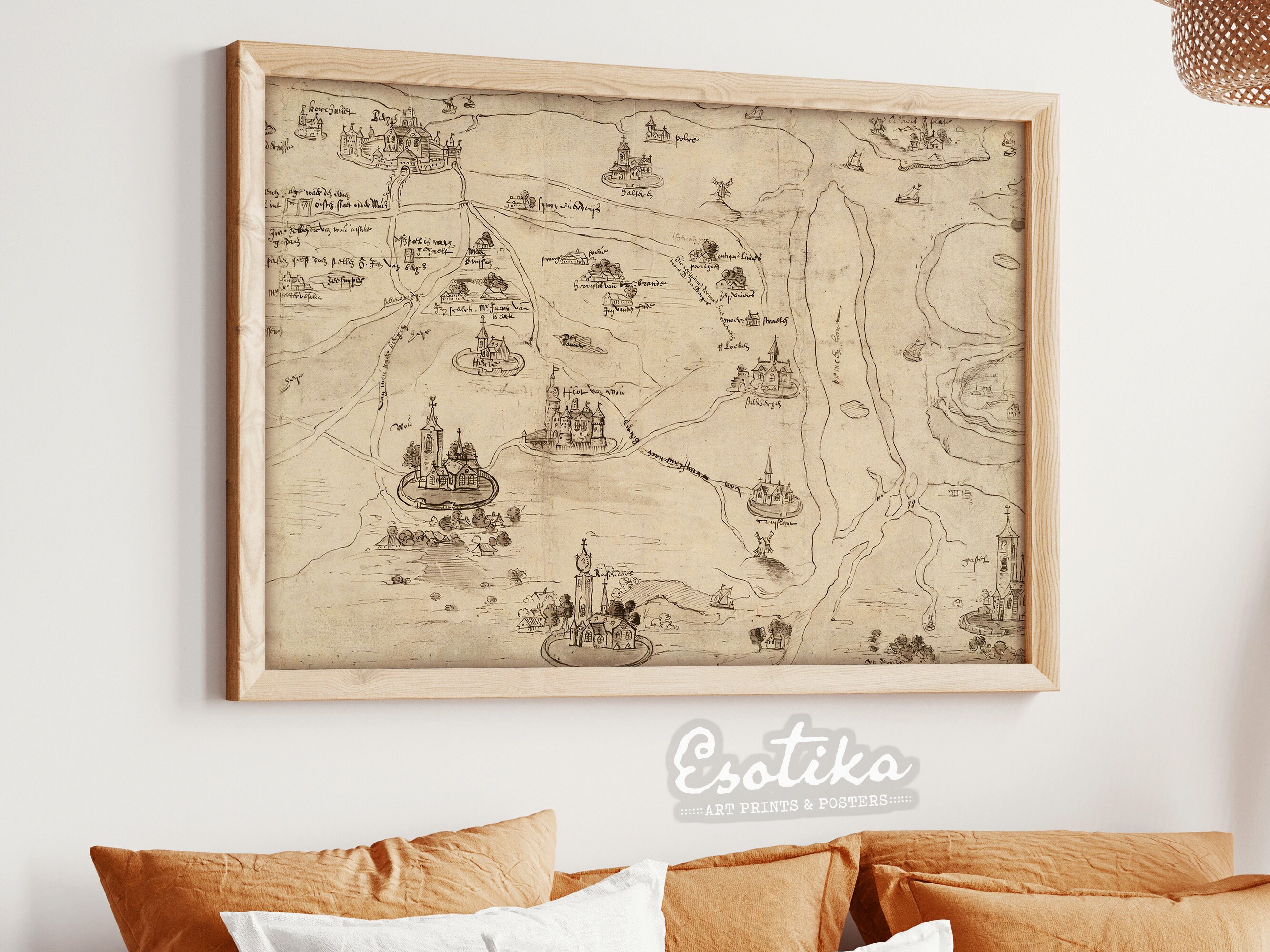 Vintage Map of Netherlands / Country Map Drawing / Antique PRINTABLE ...