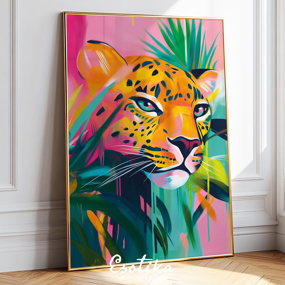 Tropical Animal Print / Chetaah Trendy Pink Art / Modern Abstract Print ...