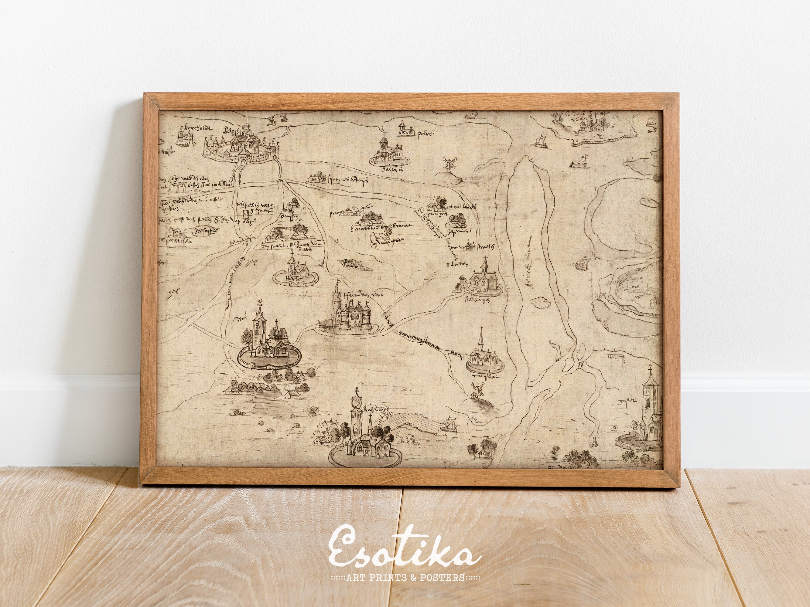 Vintage Map of Netherlands / Country Map Drawing / Antique PRINTABLE ...