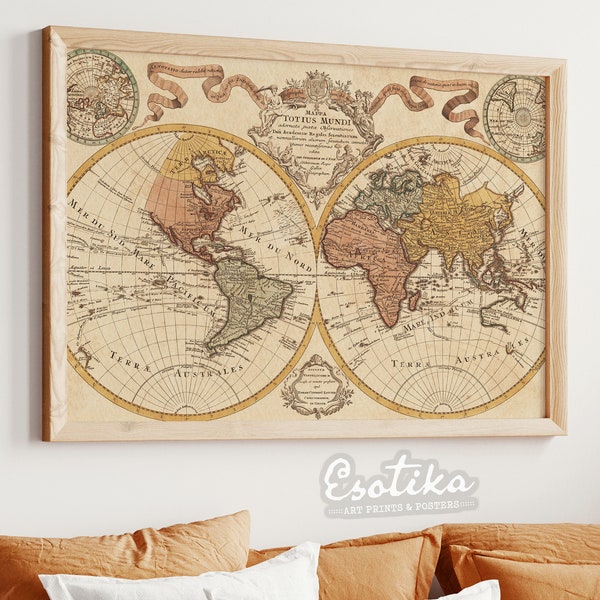 Rustic World Map - Etsy
