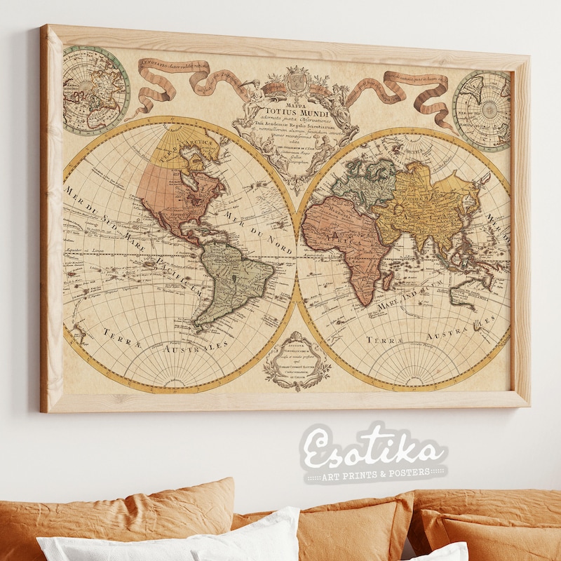 Rustic World Map - Etsy