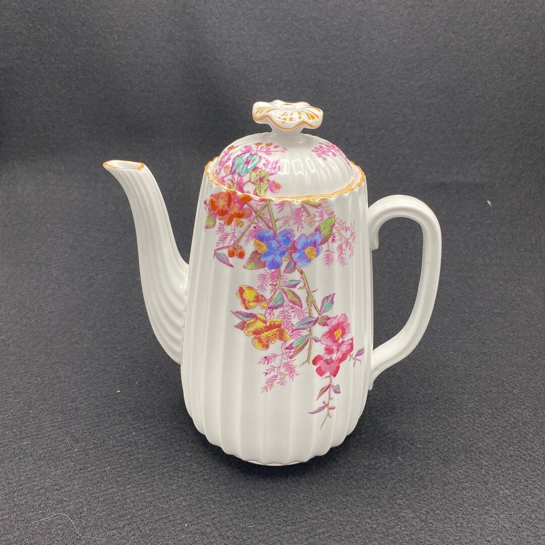 Spode Copeland Chelsea Garden Coffee Pot With Mustard Trim R9781 - Etsy