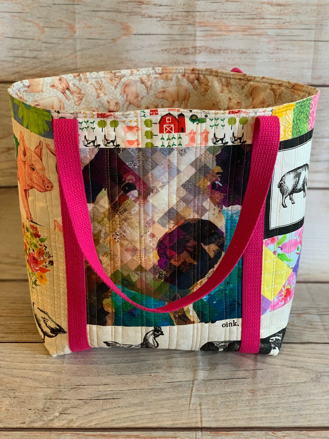 Quilted Tote Bag - Fabric Scrap Bag, Eco Friendly Gift, Recycled Fabric ...