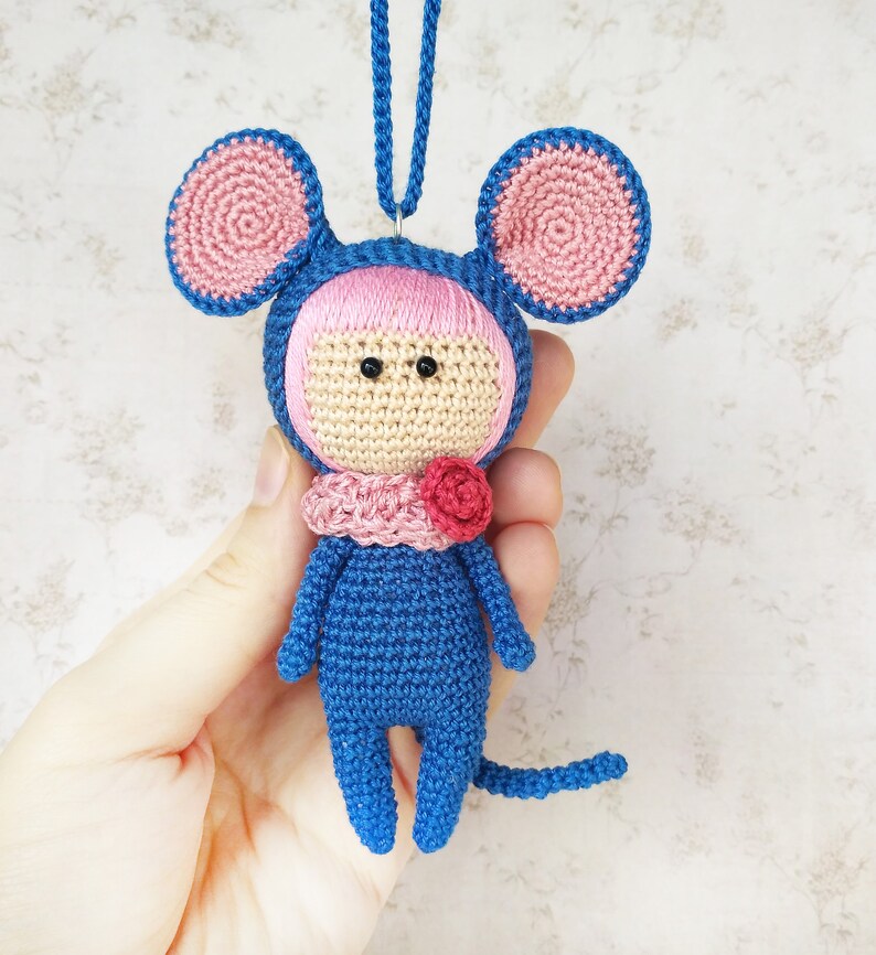 Crochet Doll Mouse Pattern PDF - Cute Keychain DIY- Kawaii Amigurumi ...