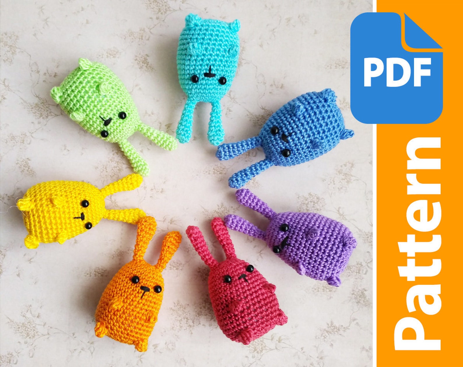 Little Bunny Keychain Crochet Pattern Amigurumi Rabbit DIY - Etsy