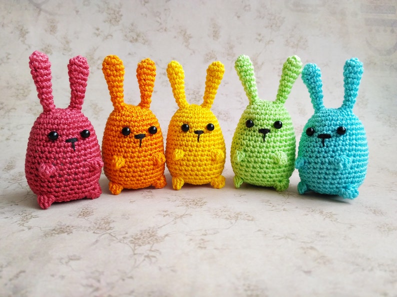 Little Bunny Keychain Crochet Pattern Amigurumi Rabbit DIY | Etsy