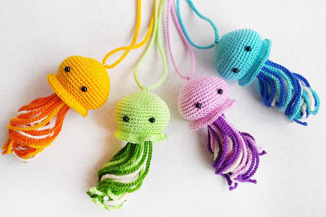 Crochet Jellyfish Cute Car Accessories for Woman - Etsy
