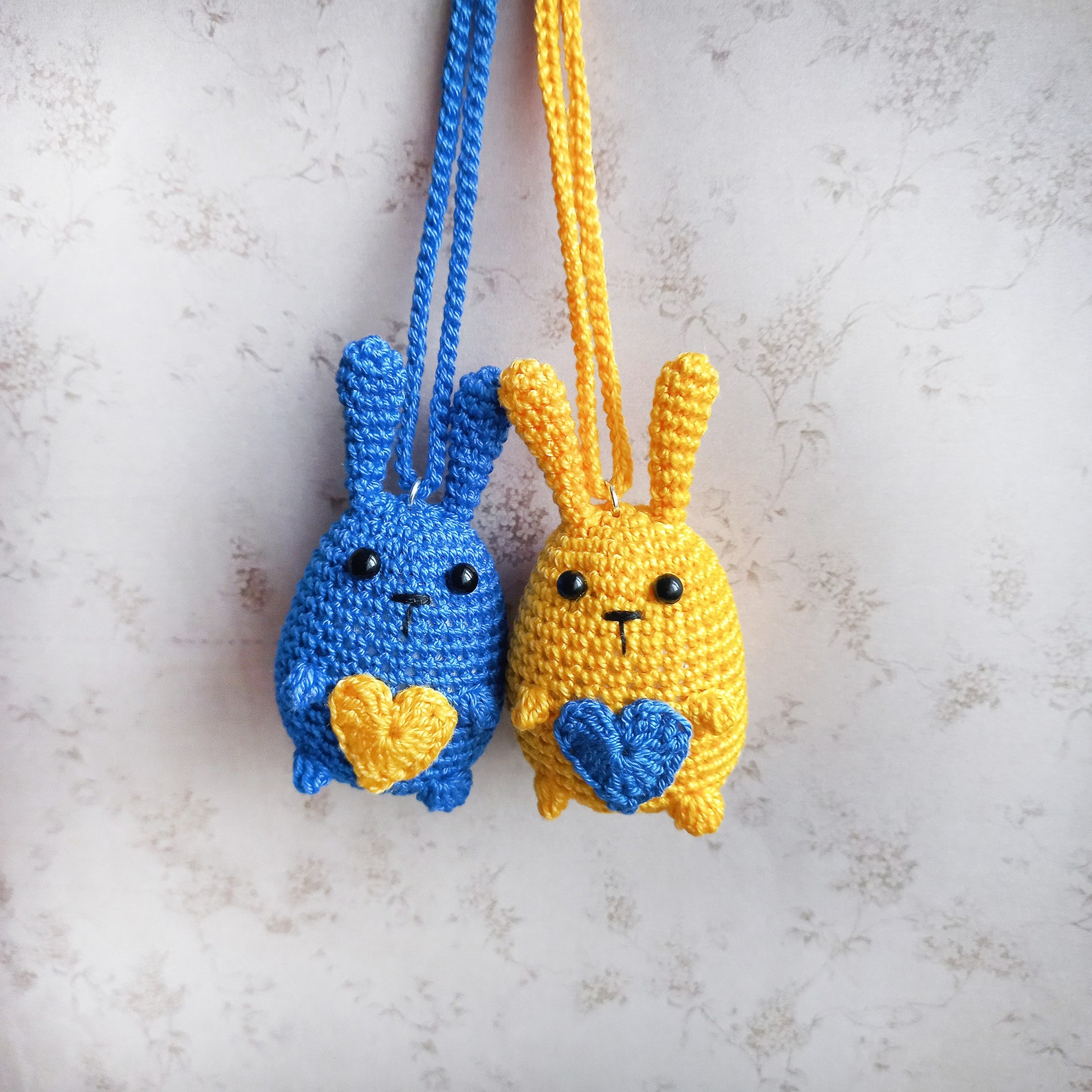Crochet Bunny With Tiny Heart Handmade Keychain Cute Gift - Etsy