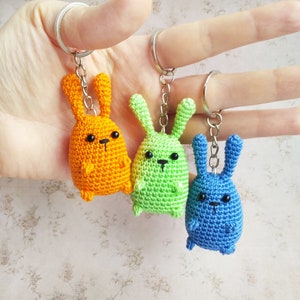 Little Bunny Keychain Crochet Pattern, Amigurumi Rabbit DIY, PDF ...
