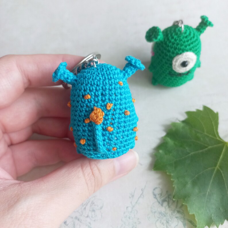 Pocket Monster With One Eye Crochet Amigurumi. Сute Little Keychain for ...