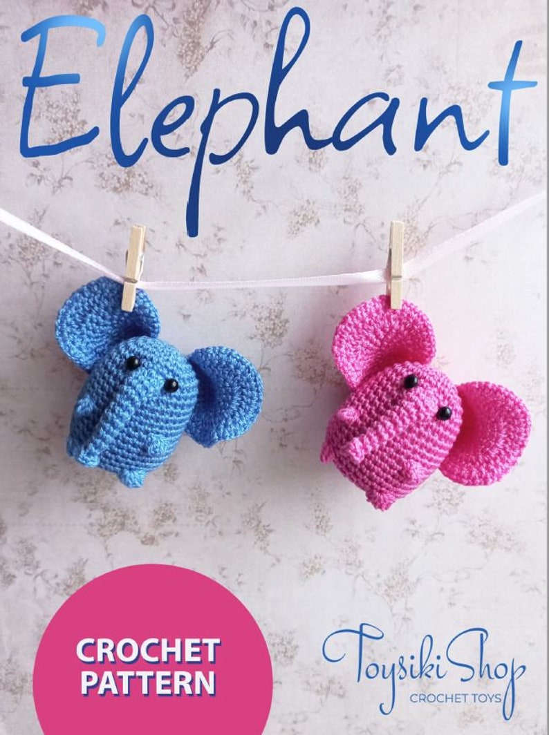 Crochet Elephant Pattern Keychain Cute Amigurumi Desk Decor - Etsy