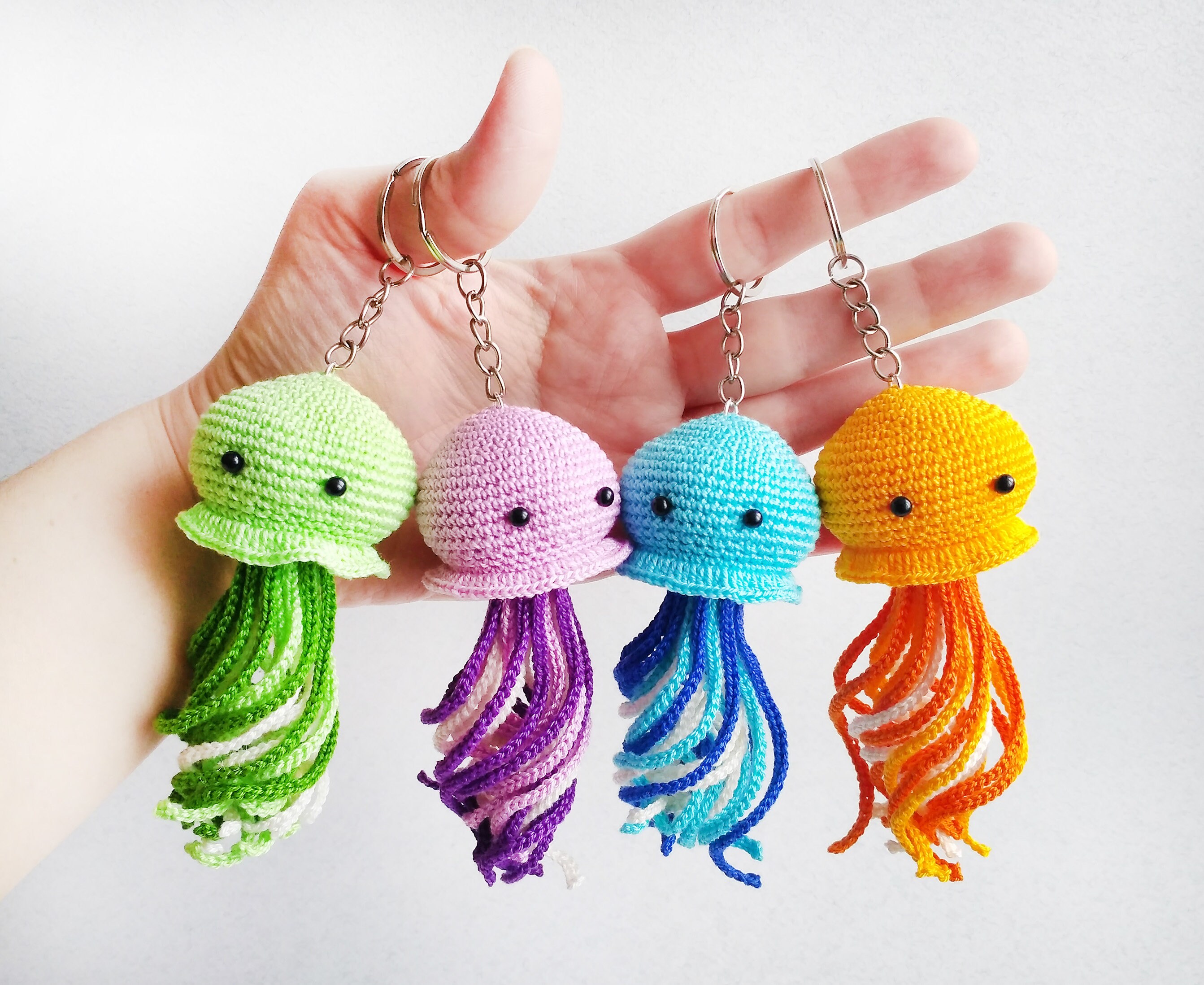 Cute Jellyfish Crochet Plush Keychain Amigurumi Toy - Etsy Australia