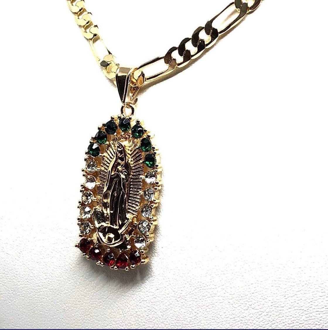 Gold Plated Classic Virgin Mary Pendant Necklace Virgen De | Etsy