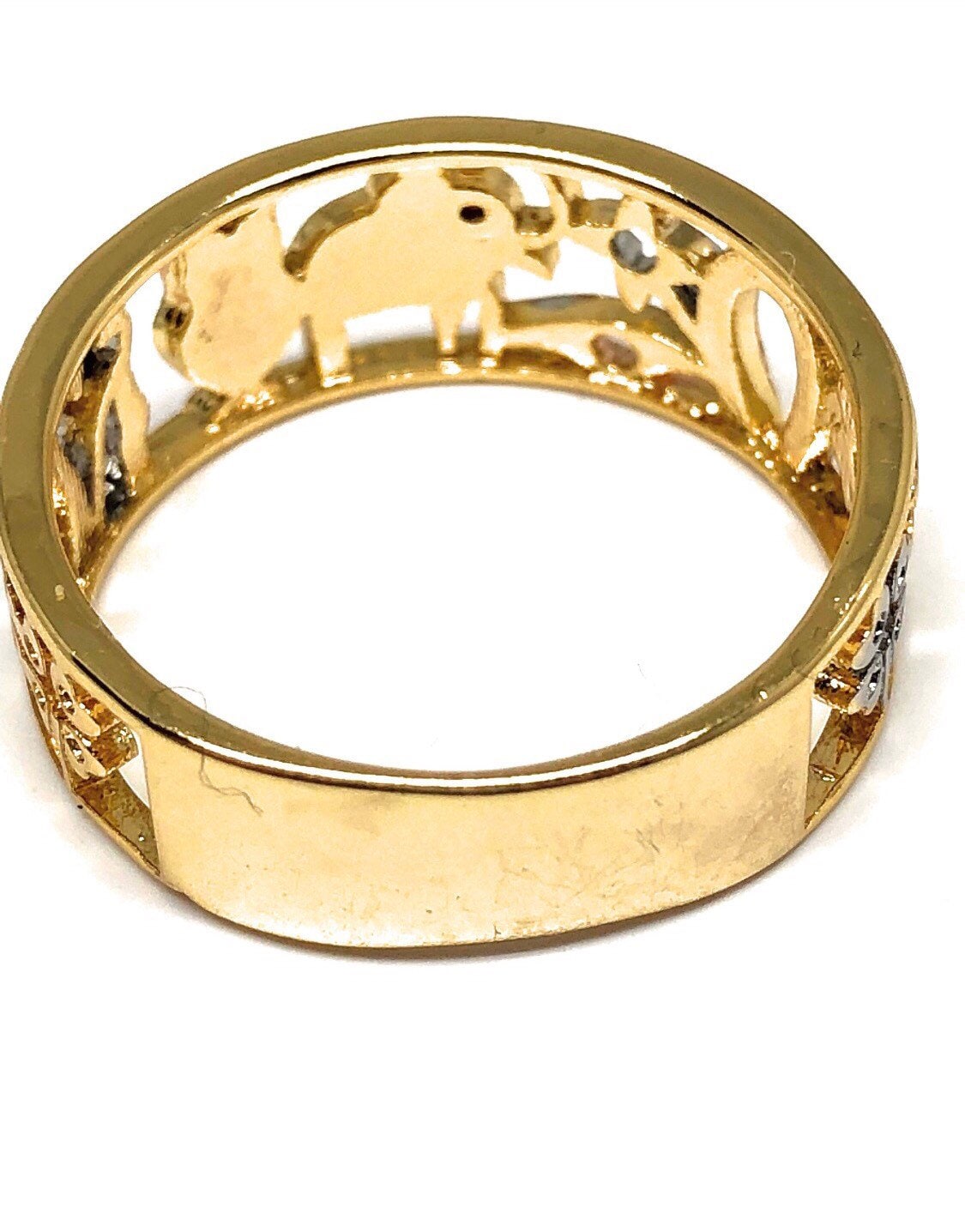 Gold Plated Women’s Lucky Charm Symbols Ring Anillo De Suerte - Etsy