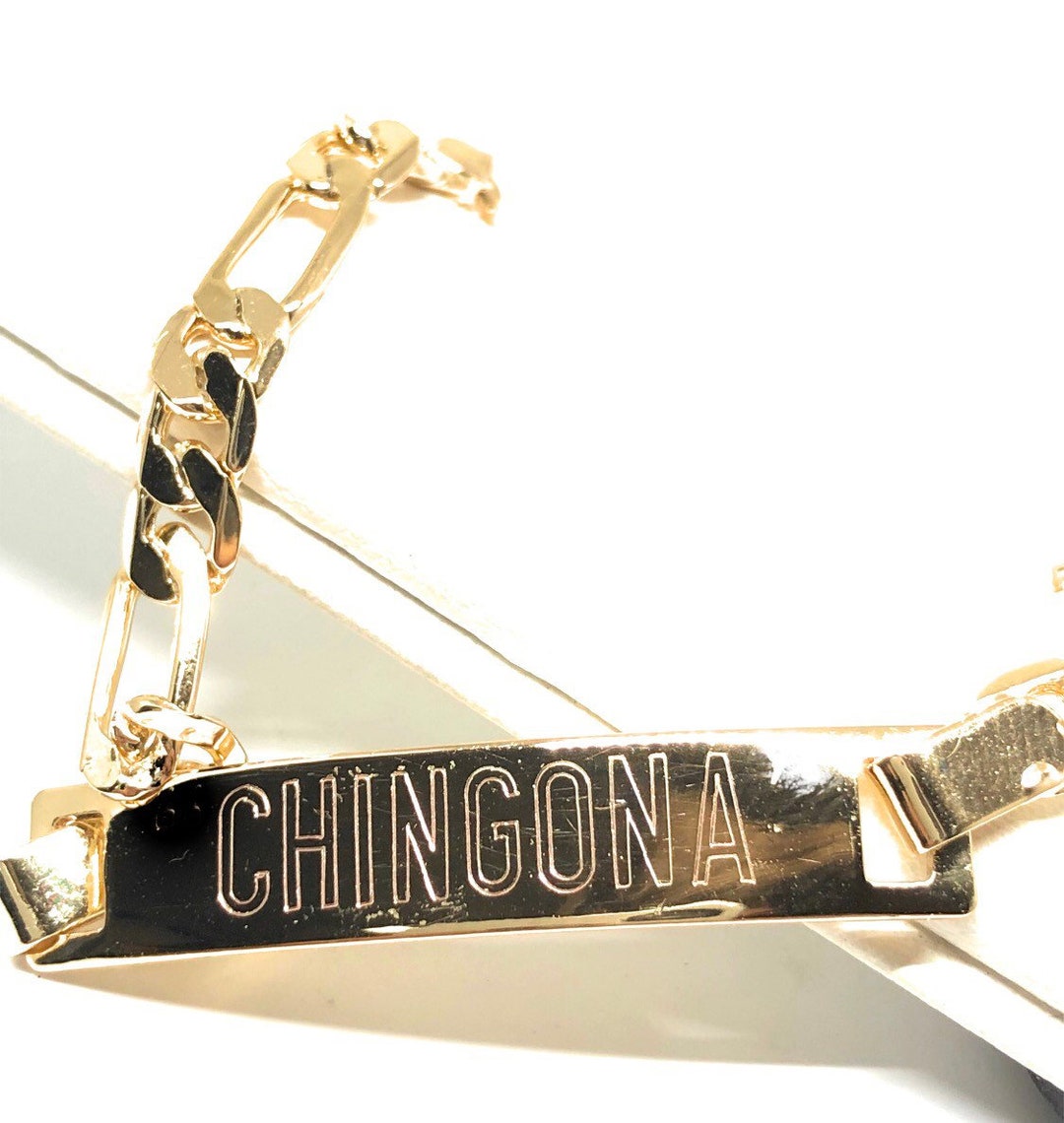 Women’s Gold Plated “chingona” Bracelet 7.5” 5.5mm Width Esclava - Etsy