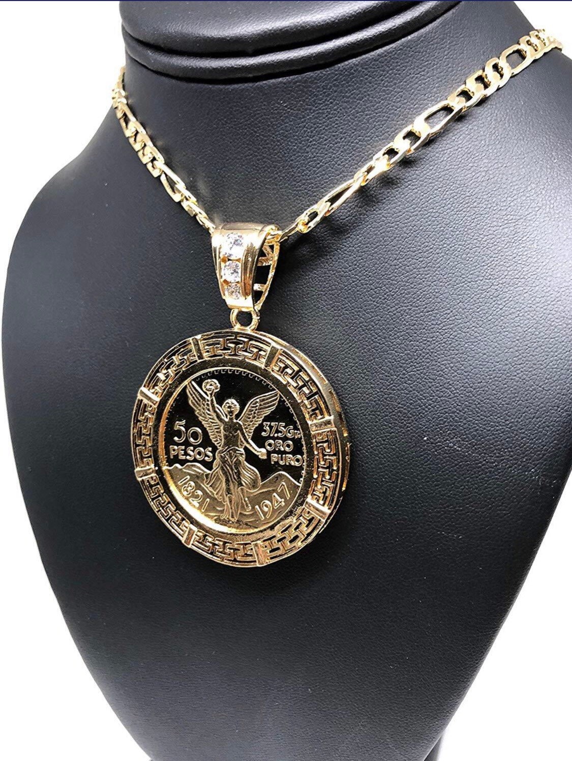 Gold Plated Coin Centenario Mexicano Moneda 50 Pesos Pendant - Etsy