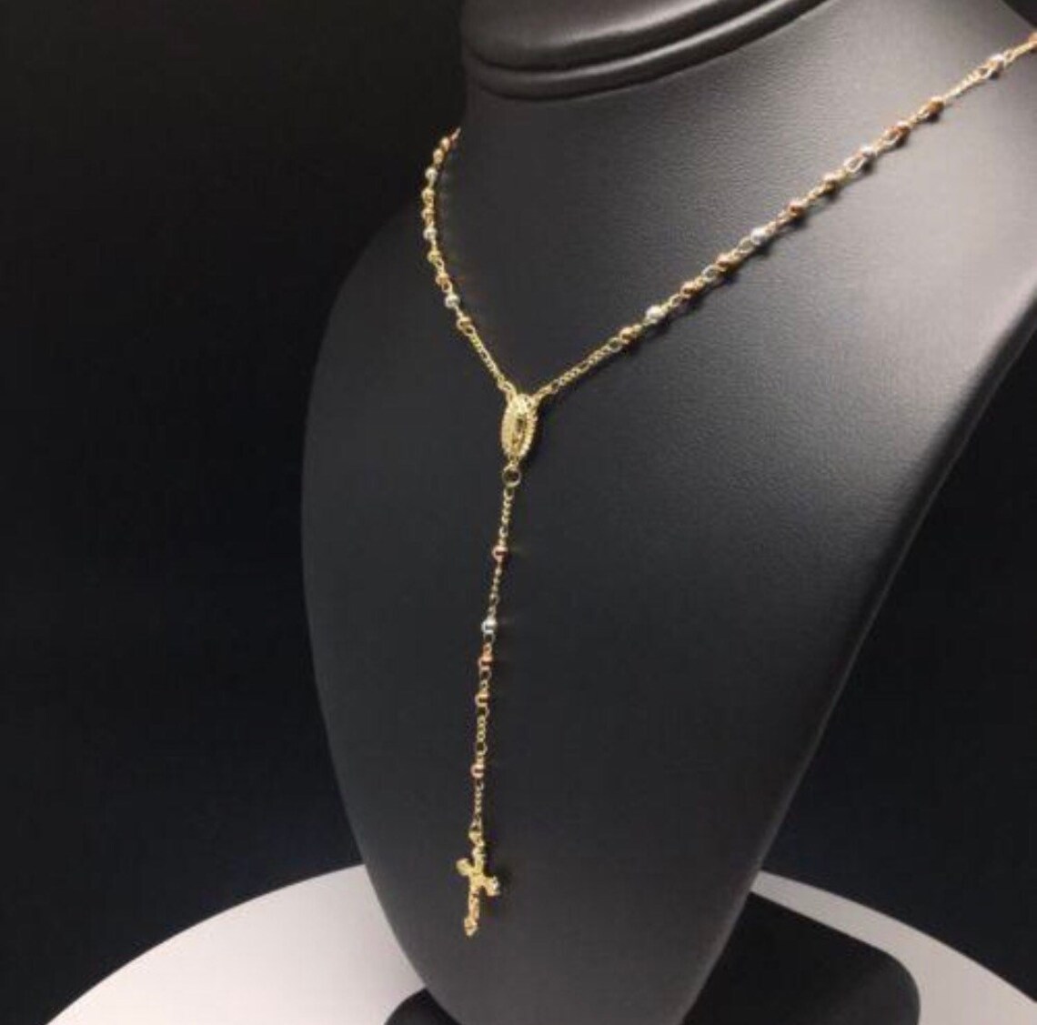 Gold Plated 18 Tri-color Virgin Mary Rosary Crucifix Virgen - Etsy