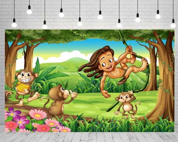 Party Supplies Tarzan Theme Baby Shower Banner 5x3ft Safari Jungle ...