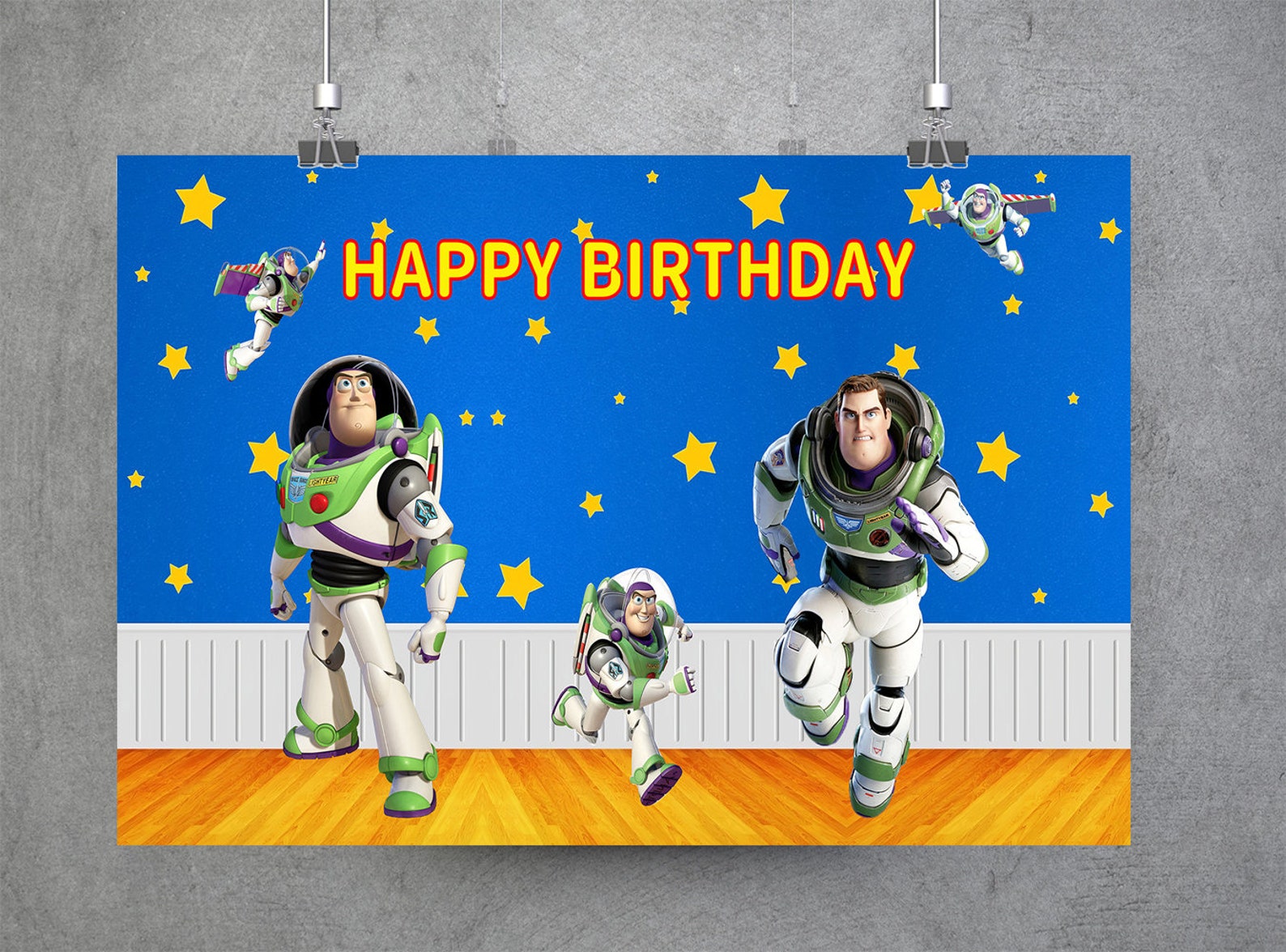 Buzz Lightyear Birthday Backdrop Toy Story Birthday Banner | Etsy