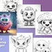 Baby Monsters, Instant Download - Grayscale Coloring Page for Kids ...