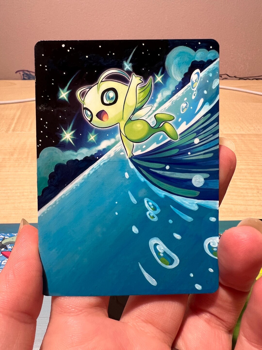 Celebi, Hand Painted Card Alter, Unique Trading Card Game, Collectable ...