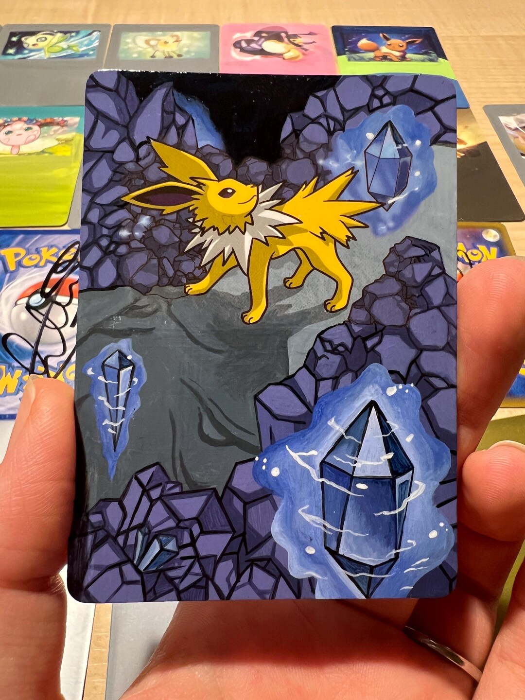 Jolteon, Hand Painted Card Alter, Unique Trading Card Game, Collectable ...