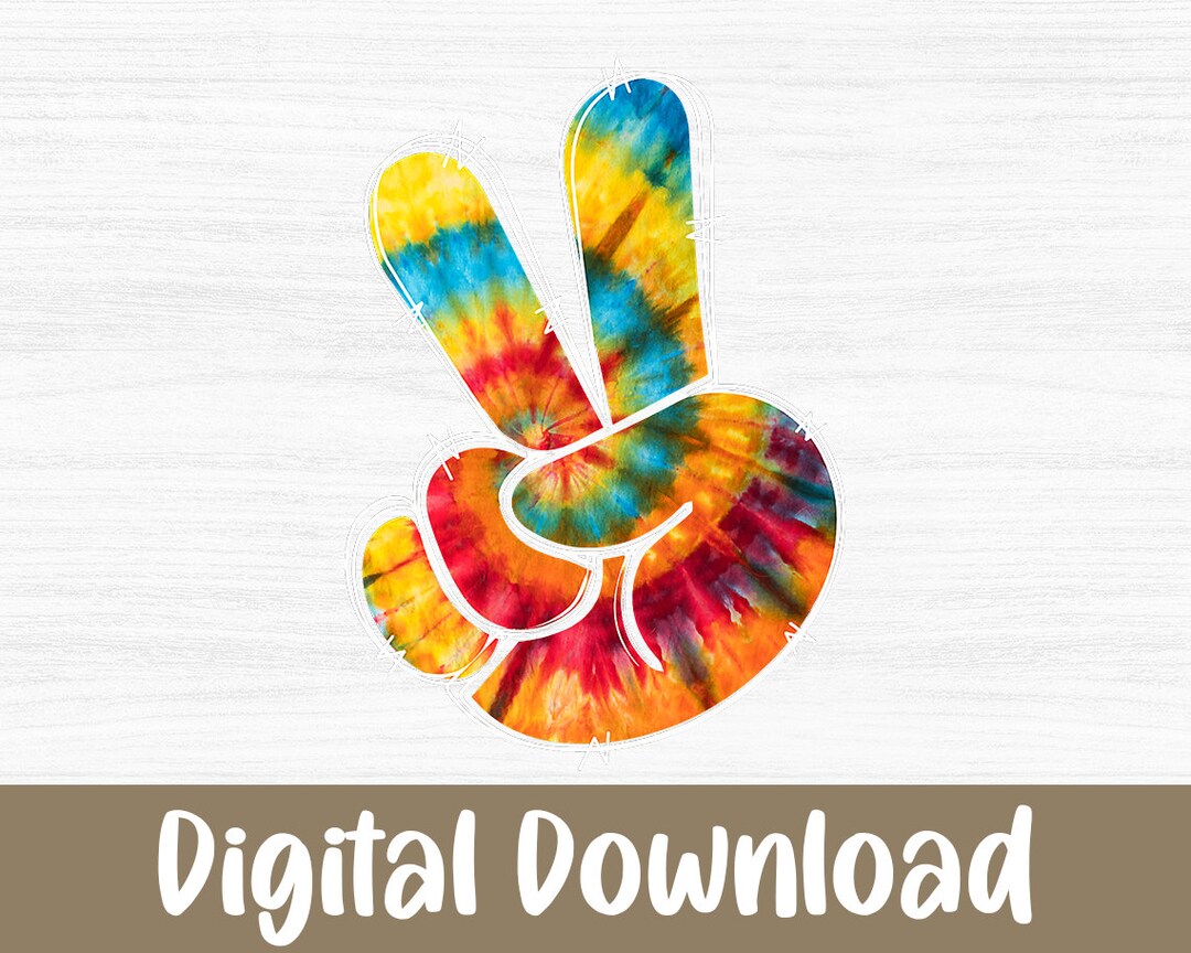 Tie Die Peace Hand Sign Png Peace Sign Tie Dye Group Tie Dye - Etsy