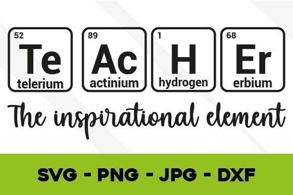Teacher Element Inspirational Svg Teacher Appreciation Gift - Etsy