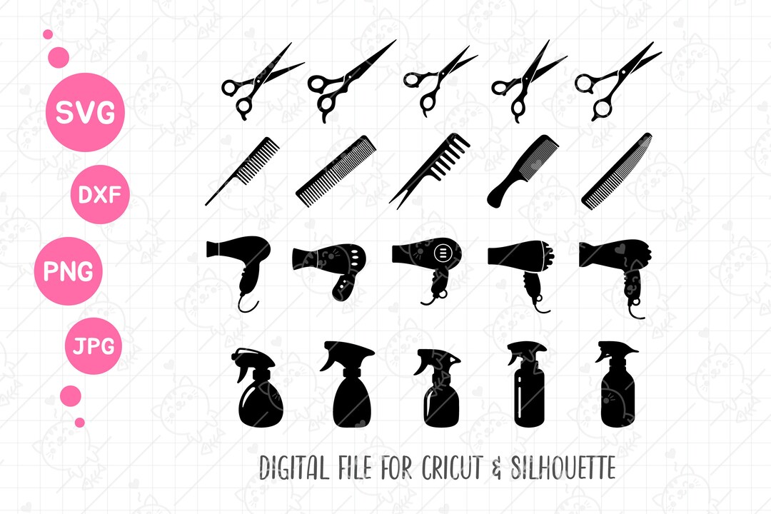 Hair Salon Accessories Svg, Hair Accessories Svg, Hairdresser Png, Hair ...