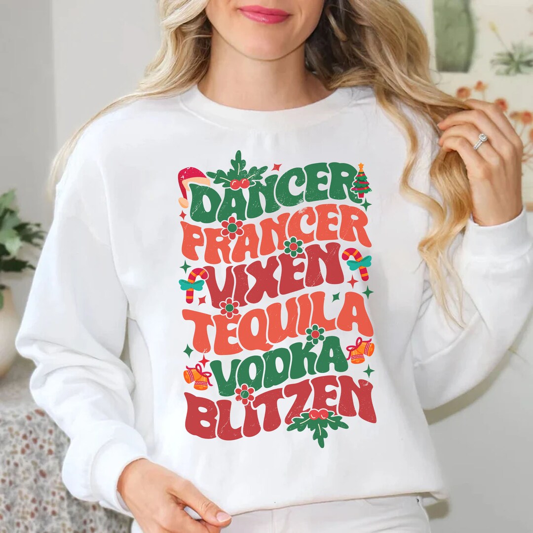 Dancer Prancer Vixen Whiskey Tequila Vodka Blitzen Png, Groovy ...