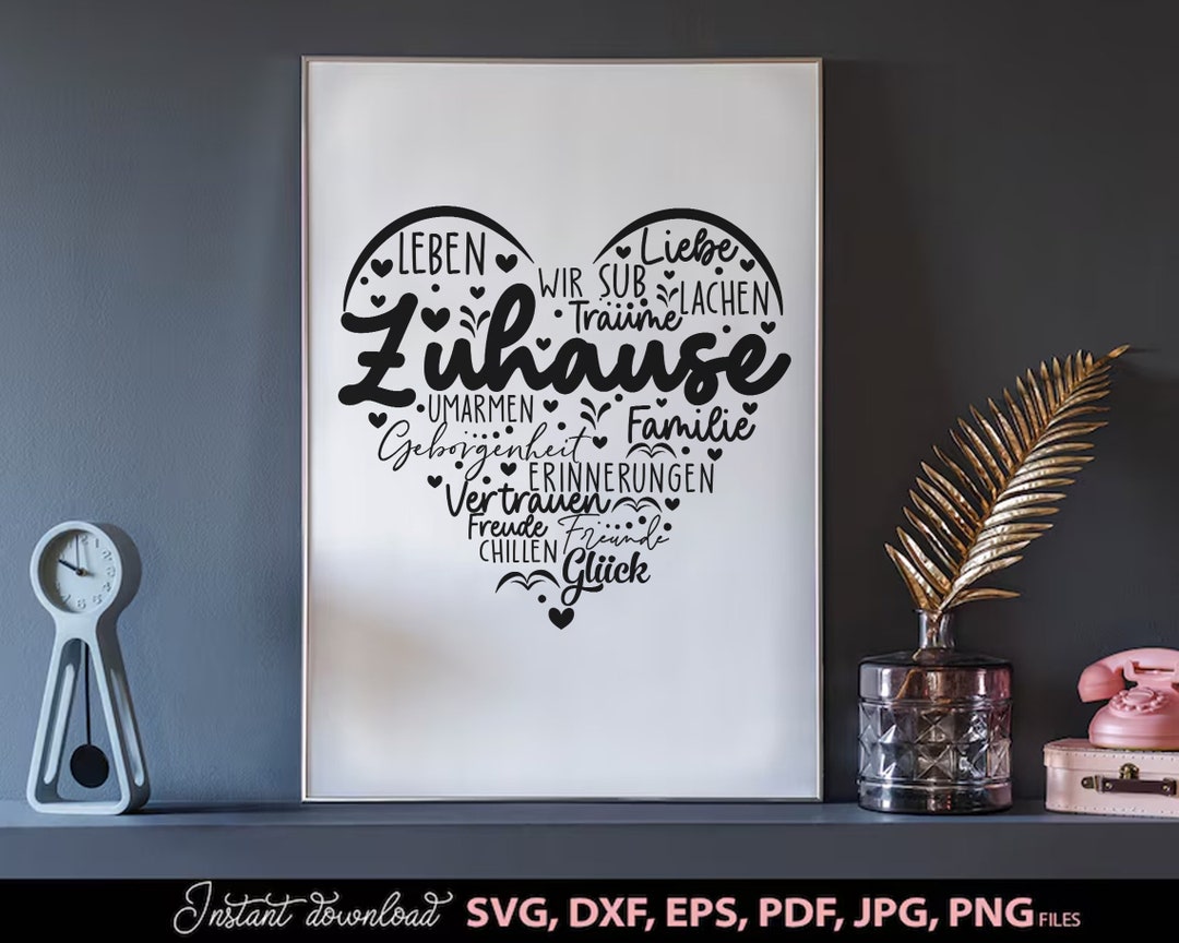 German Zuhause Poster Quotes Inspirational German Wall Art Motivational ...