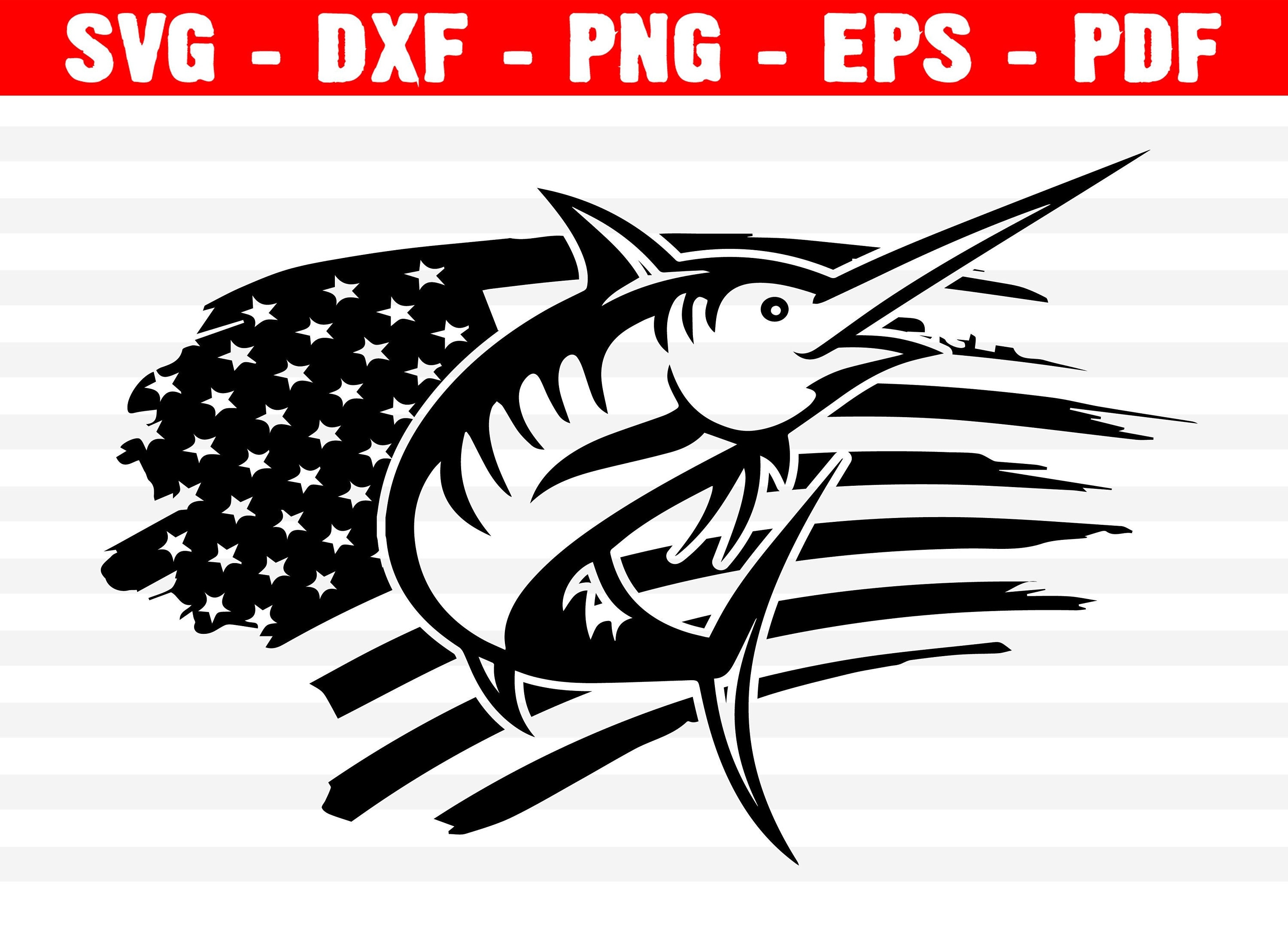American Flag With Marlin Fish Svg Marlin Svg Fishing Flag - Etsy