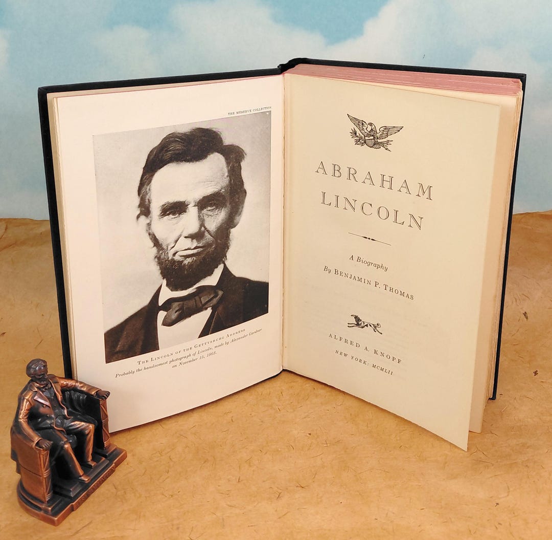 Abraham Lincoln a Biography Vintage 1952 First Edition Blue Hardcover ...