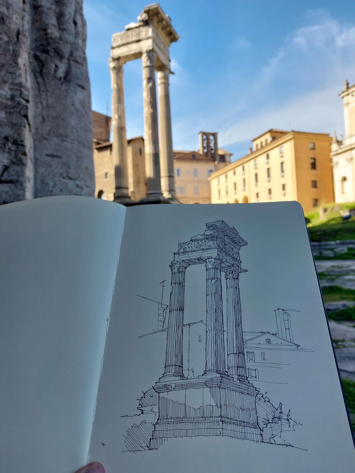 Temple of Apollo Palatinus Drawing | Rome Italy Print | Palatine Hill ...