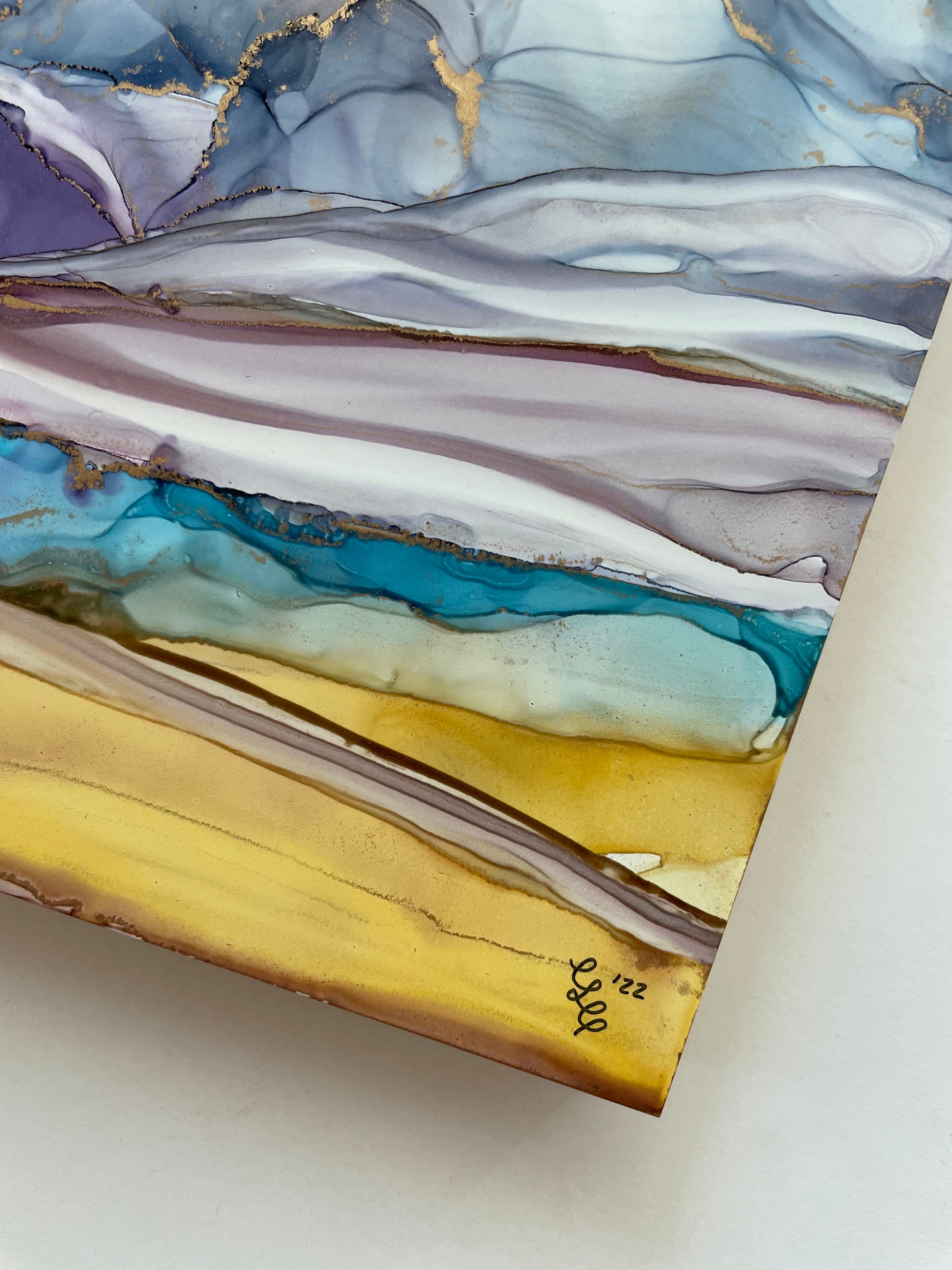 Alcohol Ink Landscape Painting: Texas Frio Canyon Art (12x15) - Etsy
