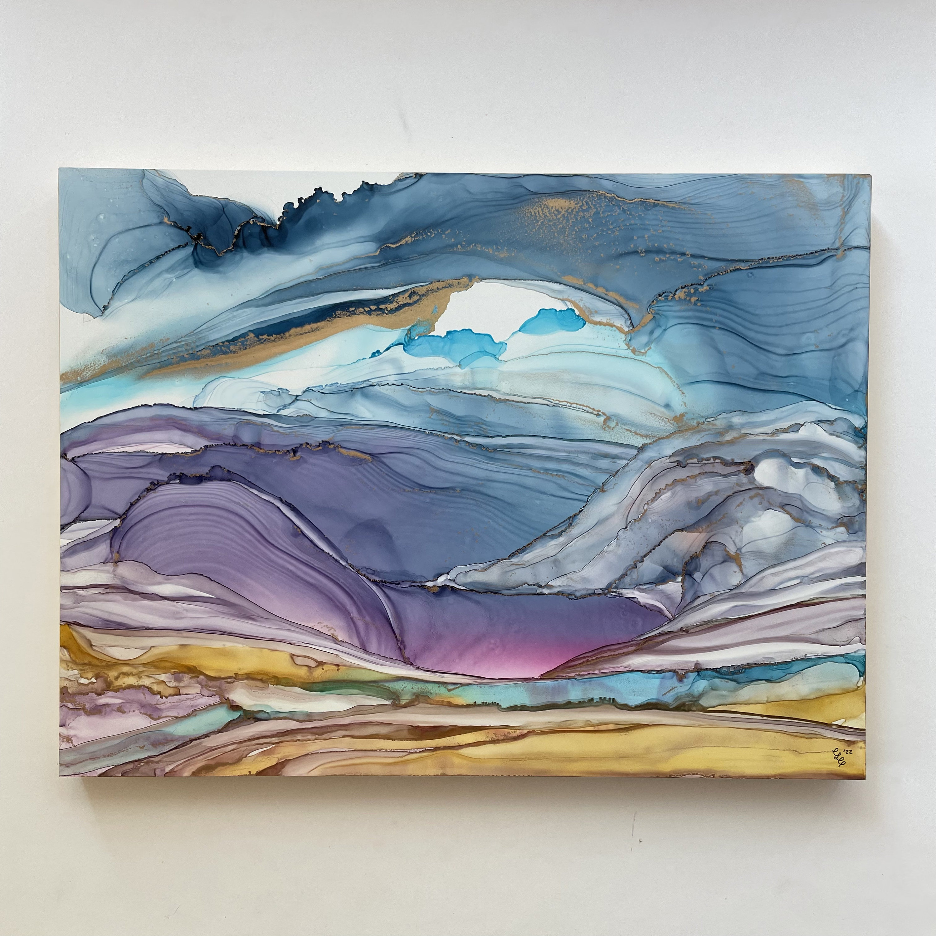 Alcohol Ink Landscape Painting: Texas Frio Canyon Art (12x15) - Etsy