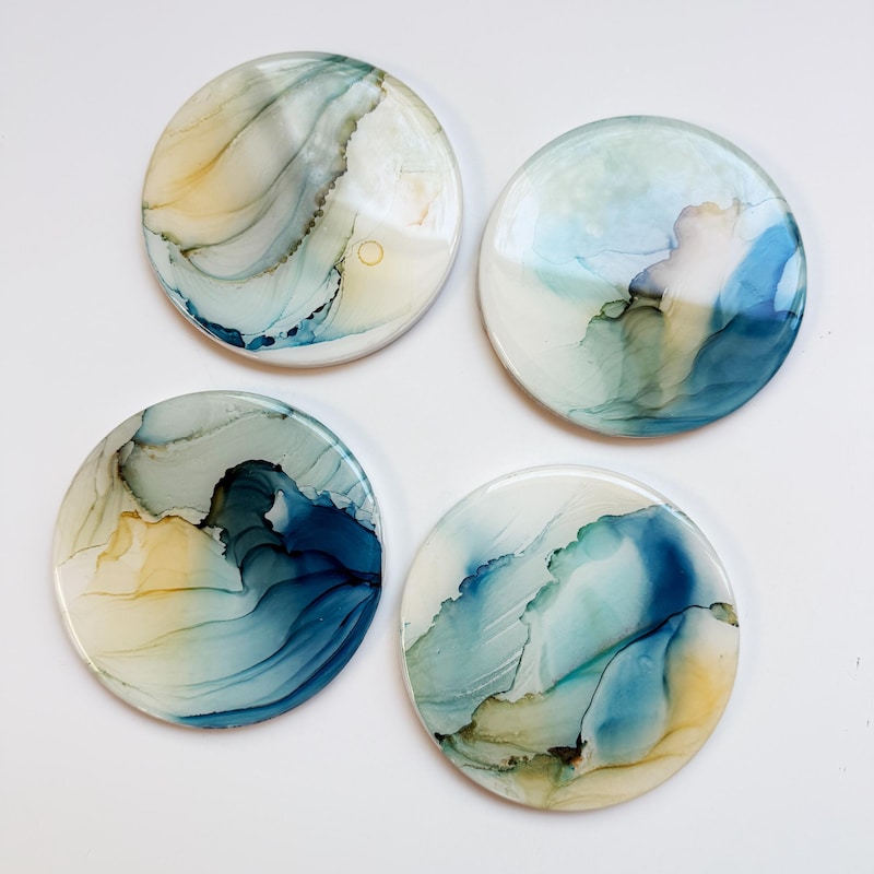 Alcohol Ink Coasters - Etsy